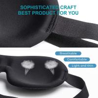 China Customizable 3D Contoured Sleep Eye Mask with Adjustable Straps Polyester 500pcs MOQ for sale