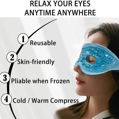 Cina Maschera di occhio di raffreddamento della protezione della peluche, maschera di occhio riutilizzabile del gel per dormire in vendita