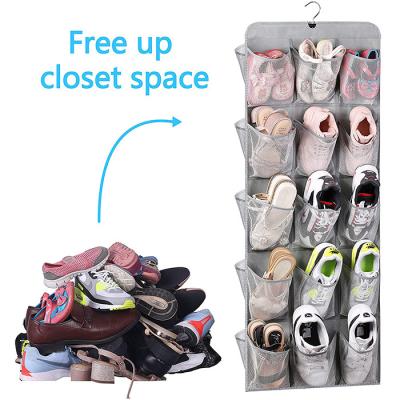 Cina Un organizzatore d'attaccatura di 30 tasche/su due lati giranti sopra l'organizzatore Closet della scarpa della porta in vendita