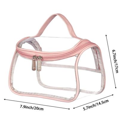 Cina Organizzatore trasparente Travel della borsa di trucco del PVC di Tote Bag Waterproof della radura resistente di scintillio in vendita