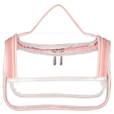 Cina Organizzatore trasparente Travel della borsa di trucco del PVC di Tote Bag Waterproof della radura resistente di scintillio in vendita