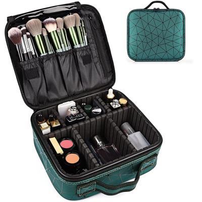 Cina Artista cosmetico professionista di cuoio Storage Bag delle casse di treno dell'unità di elaborazione di caso di trucco di viaggio in vendita