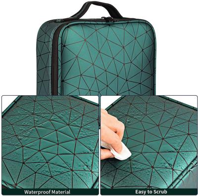 Cina Artista cosmetico professionista di cuoio Storage Bag delle casse di treno dell'unità di elaborazione di caso di trucco di viaggio in vendita