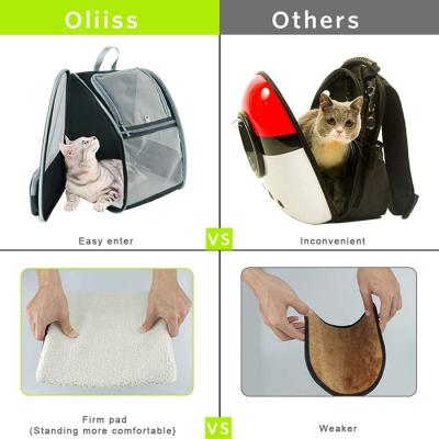 China Cat Dog Pet Carrier Backpack pequena ventilou correias da segurança curva dobrável à venda