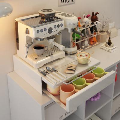 China Coffee Machine Display Holder Pod Storage Drawer Dust-proof Capsule Organizer with Scalable Tray Mug Box Rack for Kitchen Office for sale