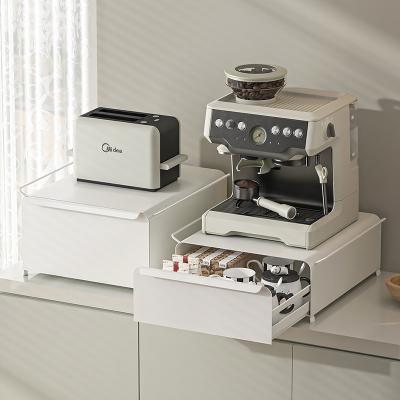 China 2 Tier Metal Handle Portable Capsule Drawer Organize Box Stackable Vertus Coffee Machine Stand Pull-out Mug Cup Storage Holder for sale