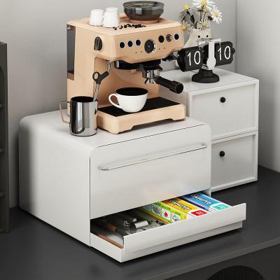 China 3 Tier Metal Household Coffee Cup Holder Stackable Tea Mug Pods Capsule Organizer Shelf With Handle Kitchen Spice Storage Rack for sale