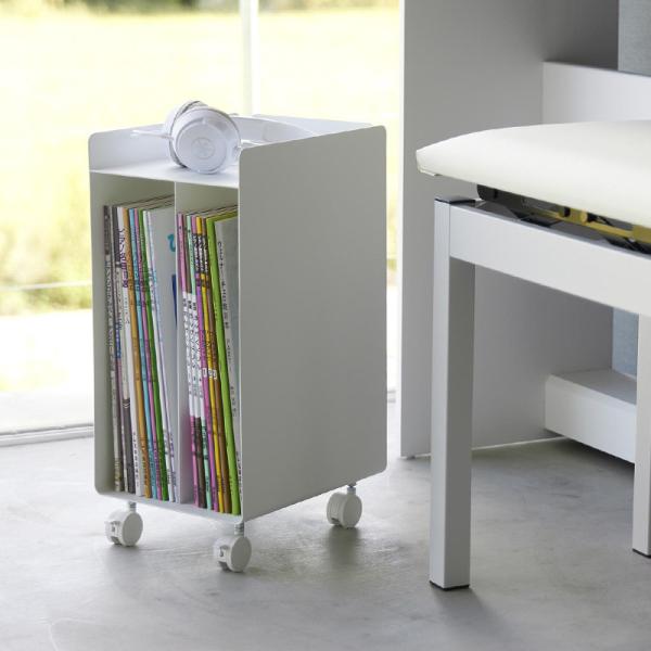 Quality Modern Metal Double Tier Mobile Book Storage Cart with Wheels for Bedroom and Living Room-Multifunction Divided Storage for sale
