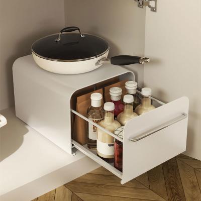 China Kitchen Cabinet Spice Jar Storage Rack Pull Out Mesa Bedroom Drawer Cosmetic Organize Box With Handle Coffee Capsule Mug Locker for sale