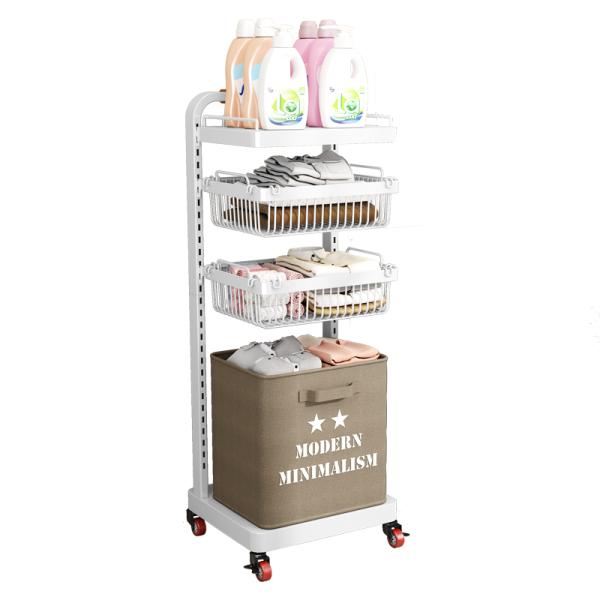 Quality Bathroom 3 Tier Wholesale Wire Collapsible Foldable Baby Custom Laundry Storage Cloth Separation Washing Baskets Bags with Wheel for sale