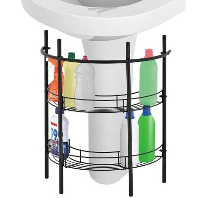 China 3 Tier Multipurpose Bathroom Organizer Shelf Adjustable Shelf Under Sink Storage Rack Bathroom Tool Rack for sale