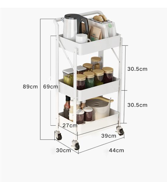 Quality Foldable Trolley Rack Floor Multi-Layer Kitchen Bathroom Bedroom Removable for sale