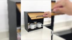 Stylish Black Iron Wood Shelf