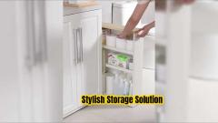 Modern White Iron Wood Shelf Organizer