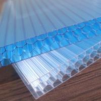 China Green Fire Resistant Multiwall Polycarbonate Sheet Panel 2100mm Width with B1 Fire Rating and 10-Year UV Warranty for sale