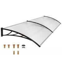 China 3mm Polycarbonate Sheet Window Canopy with 600-1500mm Bracket Options and UL94 V-2 Fire Rating for sale