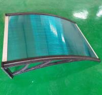 China CE Certified Polycarbonate Awning Canopy with 5.5mm Hollow or 3.0mm Solid Sheets, Custom Bracket Lengths 600-1500mm for sale