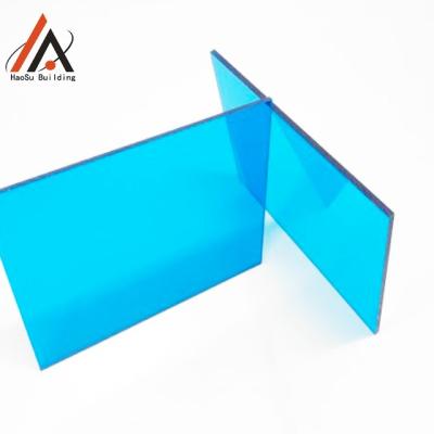 Cina 1mm-18mm 5 piedi*100 piedi Protezione UV Colore duraturo e durata di vita Lastro di policarbonato blu in vendita
