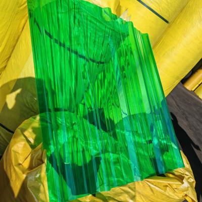 China Durable Green Plastic Polycarbonate corruagted Sheet with Weather Resistance for you roofing and canopy for sale