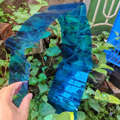 China Blue Plastic Polycarbonate corrugated Sheet Impact-Resistant and Lightweight for Enhanced Functionality and Design for sale