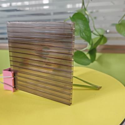 China Bronze PC Hollow Sheet Fire Rating B1 Polycarbonate Panel Ideal for Construction Roofing and Cladding Solutions for sale