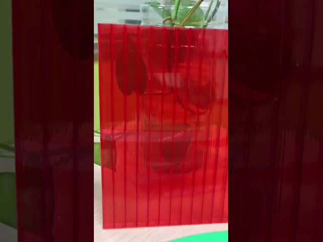 Red Polycarbonate hollow sheet in 7mm thickness 2.1m*5.8m