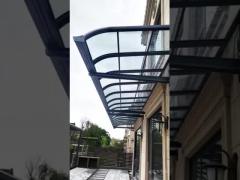 Customizable DIY Aluminum Frame Polycarbonate Solid Sheet Awning For Outdoor Needs In Blue
