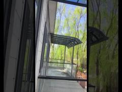 Weather Resistant DIY Polycarbonate Awning For Sleek Modern Sun Rain Protection Grey Solid Sheet Roofing And UV Protection