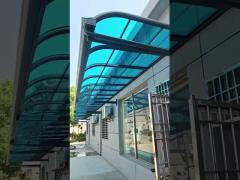 Aluminum Frame And Blue Solid Sheet Roofing DIY Polycarbonate Awning For Homes And Commercial Buildings