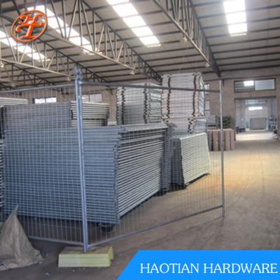 China 6'*8' metal portable temporary fence panel pvc coated steel feet Haotian factory manufacturing for sale