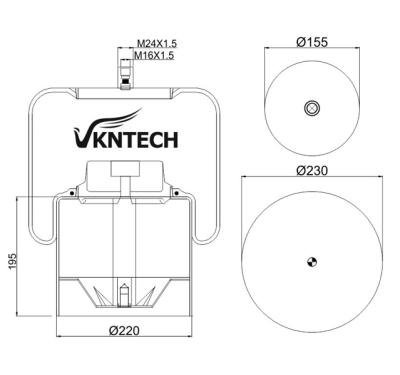 China TRUCK  AIR SPRING FOR MERCEDES BENZ A 946.320.02.21  Contitech 4838NP02  Dunlop D13T03  Goodyear 9522 REPLACED BY VKNTECH 1K4838-2 for sale