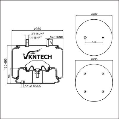China TRAILER AIR SPRING SAF 3.229.0030.00  Contitech 912NP01  Firestone W01-M58-8502 1T19F-14/L-14 REPLACE BY VKNTECH 1K8502 for sale