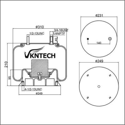China W01-358-91natural Rubber Air Bag Suspension Spring 1R12-132 Air Ride Suspension System Spare Parts Alloy Piston 9 10-12 for sale