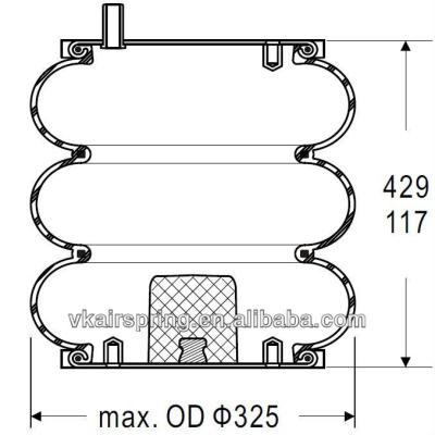 China 3B12-315 Goodyear Air Suspension Spring S12405 Semi Truck Air Bags for sale