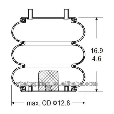 China Triple Convoluted Air Spring/Air Suspension W01-358-7998/FT330-29 548 W01-358-7998 for sale
