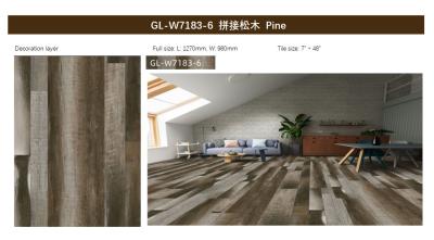 Cina Stile nordico di lusso di pavimentazione rigido GKBM GL-W7183-6 di SPC di clic del vinile della pietra del pino in vendita