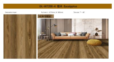 中国 ユーカリの石灰粉ポリ塩化ビニール合成GKBM GL-W7200-4に床を張る木製の一見のかちりと言う音SPC 販売のため