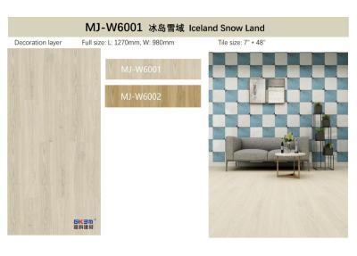 China Ice Snow Burlywood Unilin SPC Click Flooring Wood Grain Sound Proof GKBM Greenpy MJ-W6001 for sale