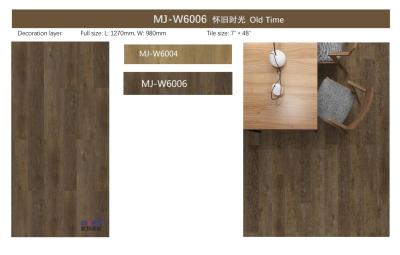 China 7x48“ SPC die 5mm Oude Tijd GKBM Greenpy mj-W6006 vloeren Te koop