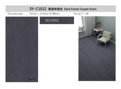 Cina Composto di plastica di Grey Carpet Vinyl Flooring Waterproof 4mm della pietra scura di clic per l'ufficio Greenpy SY-C1012 in vendita