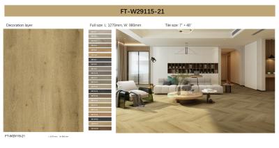 Cina spina di pesce a prova di fuoco Brown GKBM composito di pietra FT-W29115-21 di clic del vinile di 5.5mm SPC in vendita