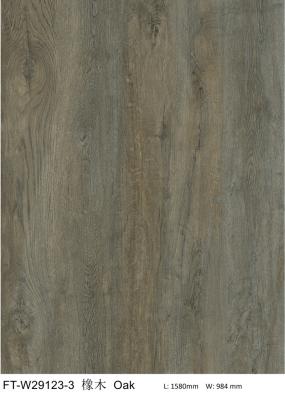 China Revestimento à prova de fogo antiderrapante de GKBM FT-W29123-3 183*1220mm Gray Oak Stone Composite Click SPC à venda