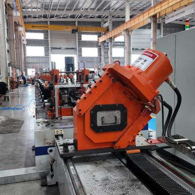 China Auto Steel Strut Roll Forming Machine with Stacking Device 1.0-3.0 mm Maximum Material Thickness 8000mm X 2000mm X 3000mm Dimensions +- 0.5 Mm Horizontal Deviation for sale