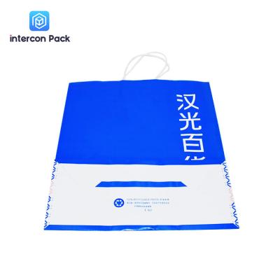 Cina Intercon imballa i sacchi di carta bianchi di Kraft incarta i sacchetti della spesa con le maniglie in vendita