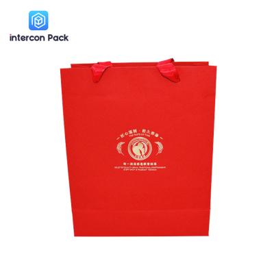 Cina Sacchetti della spesa rossi Eco FSC amichevole di carta kraft certificato con le maniglie in vendita