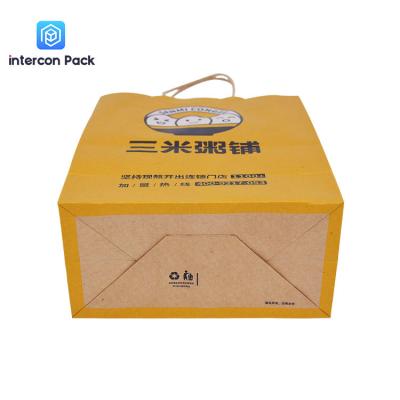 Cina Il colore su misura di Brown dei sacchetti della spesa della carta kraft porta via la borsa dell'alimento in vendita