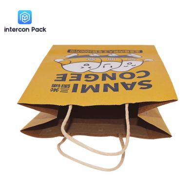 Cina Il colore su misura di Brown dei sacchetti della spesa della carta kraft porta via la borsa dell'alimento in vendita