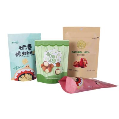 Cina OEM su ordinazione d'imballaggio di rotocalcografia delle borse della chiusura lampo di plastica di carta kraft in vendita