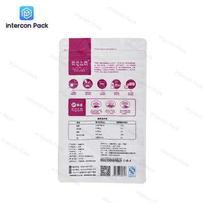 Cina Borsa su ordinazione autosigillante della chiusura lampo di LOGO Eight Side Sealing Snack del sacchetto di plastica del PVC in vendita