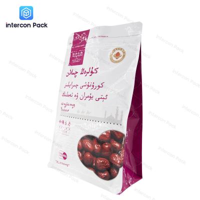 Cina Borsa su ordinazione autosigillante della chiusura lampo di LOGO Eight Side Sealing Snack del sacchetto di plastica del PVC in vendita